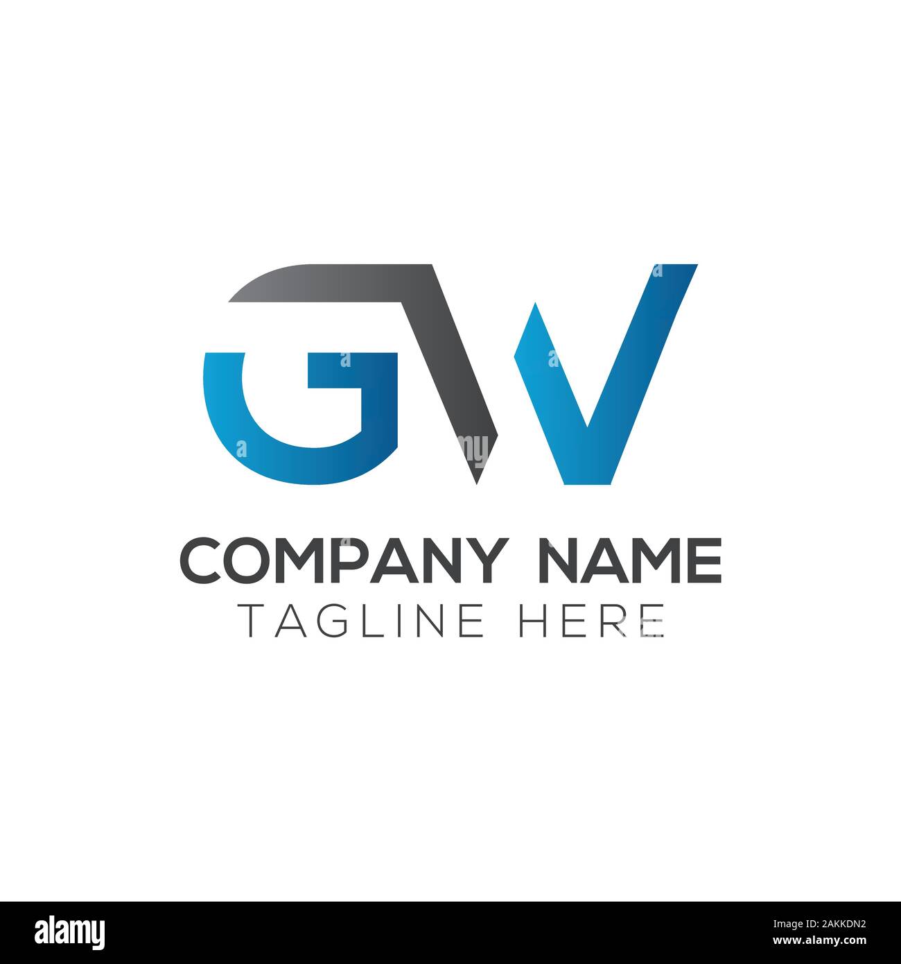 Initial GW Letter Linked Logo. GW letter Type Logo Design vector ...