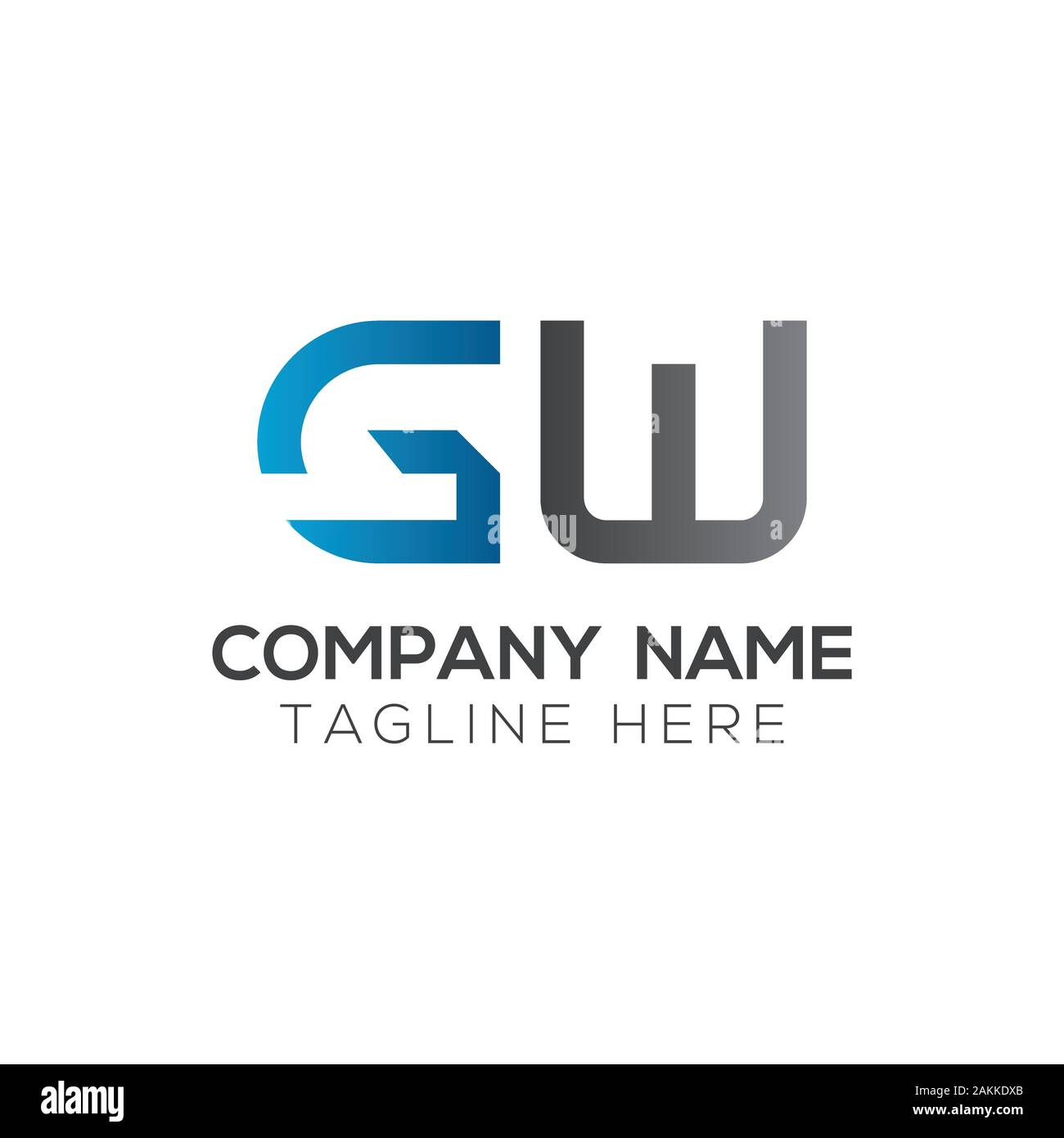 Initial GW Letter Linked Logo. GW letter Type Logo Design vector ...
