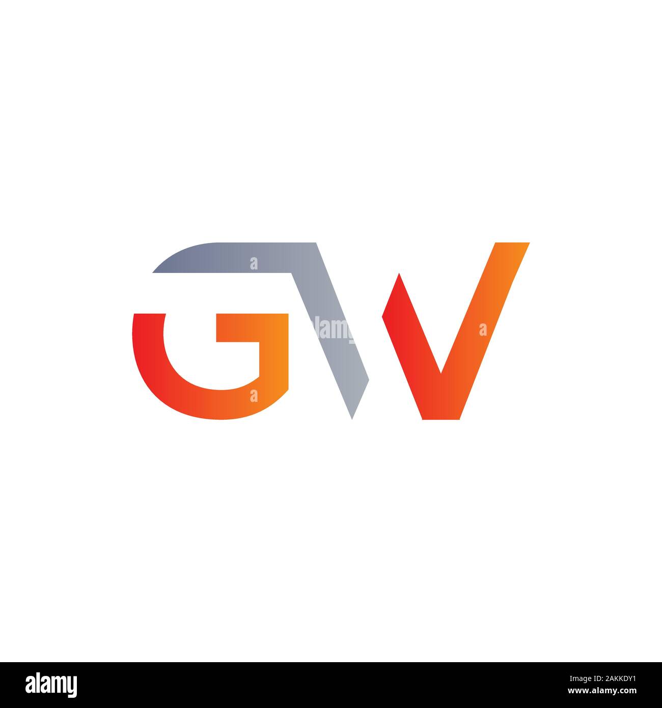 Initial GW Letter Linked Logo. GW letter Type Logo Design vector ...