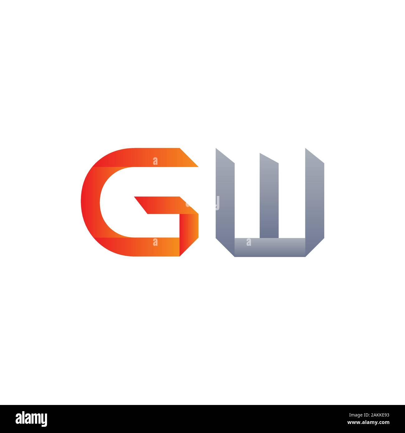 Initial GW Letter Linked Logo. GW letter Type Logo Design vector ...