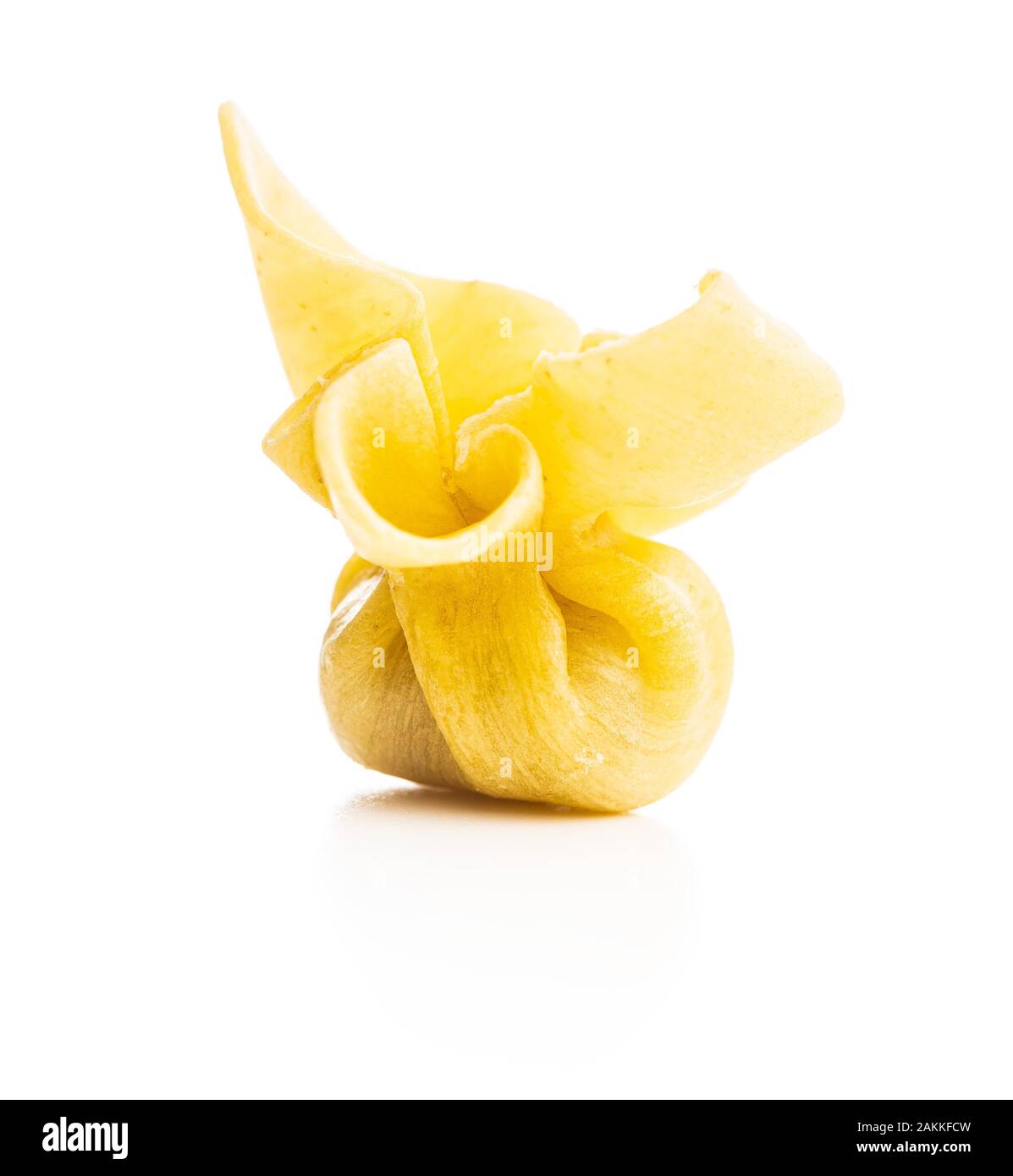 Italian stuffed pasta. Sacchettini pasta isolated on white background ...