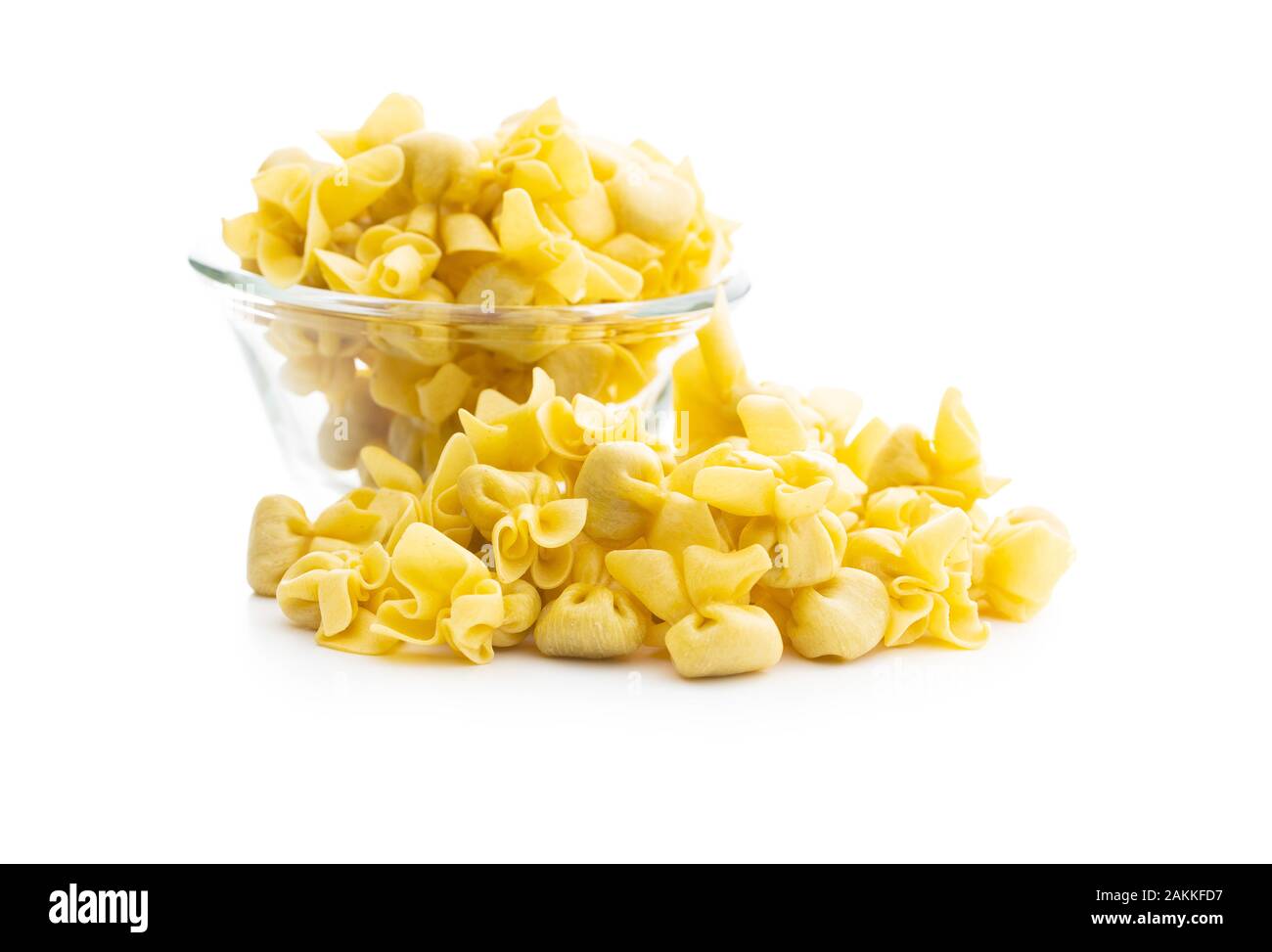 Italian stuffed pasta. Sacchettini pasta isolated on white background ...