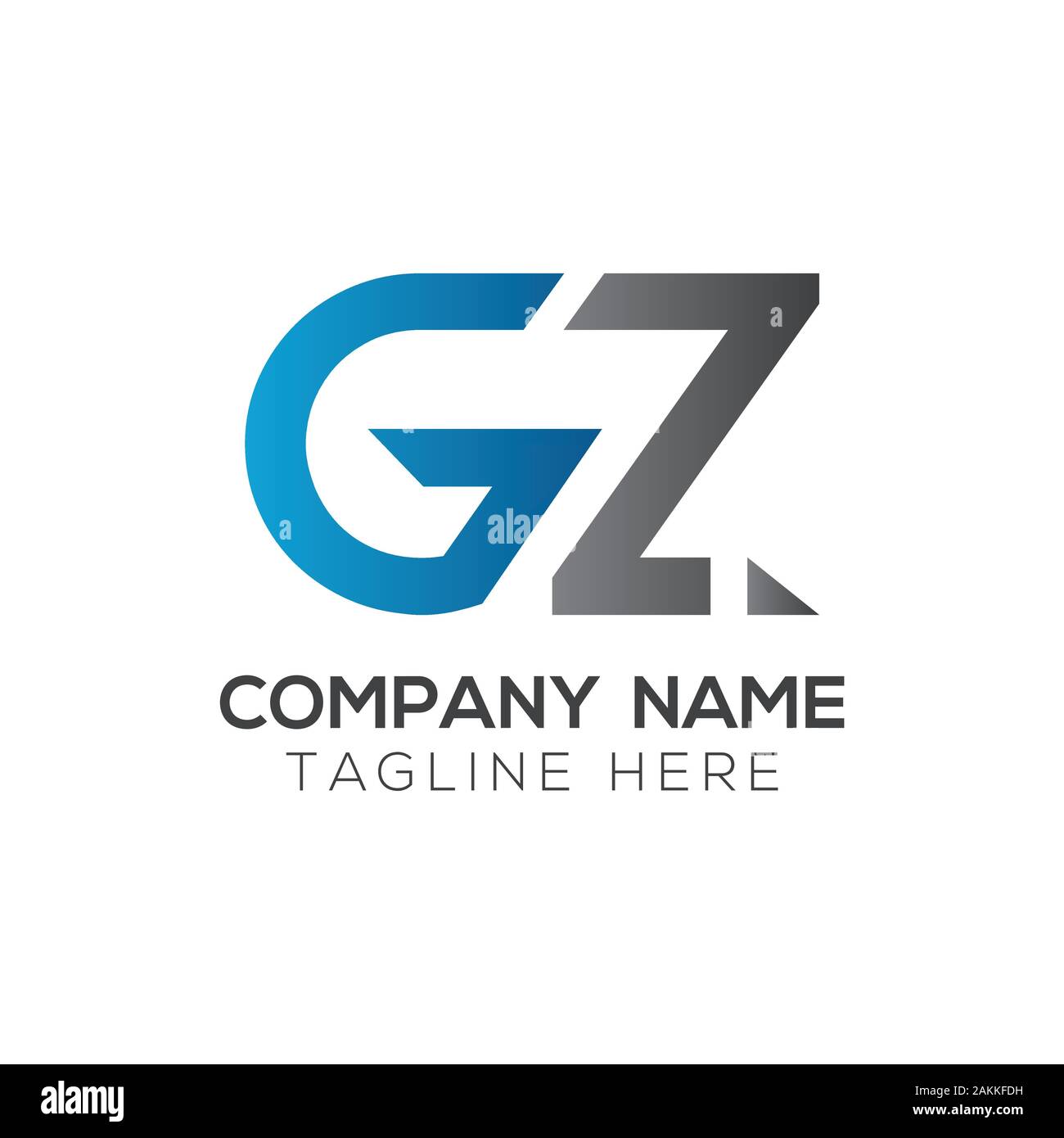 Initial GZ Letter Linked Logo. GZ letter Type Logo Design vector ...