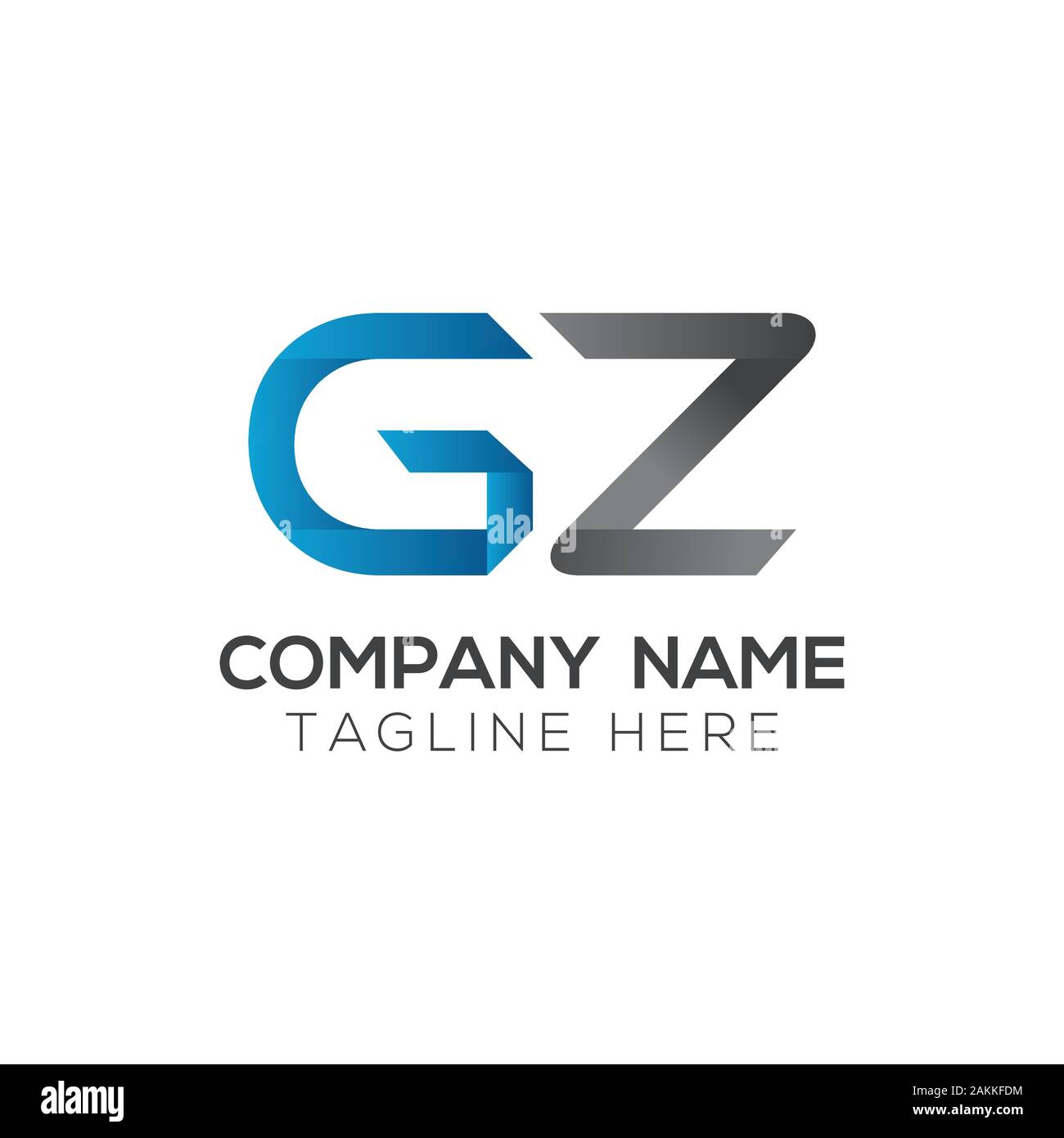 Initial GZ Letter Linked Logo. GZ letter Type Logo Design vector ...