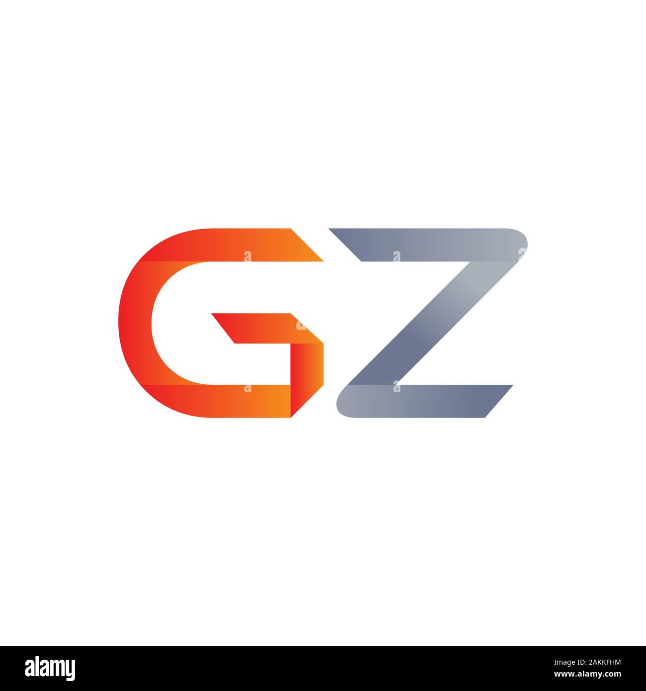 Initial GZ Letter Linked Logo. GZ letter Type Logo Design vector ...