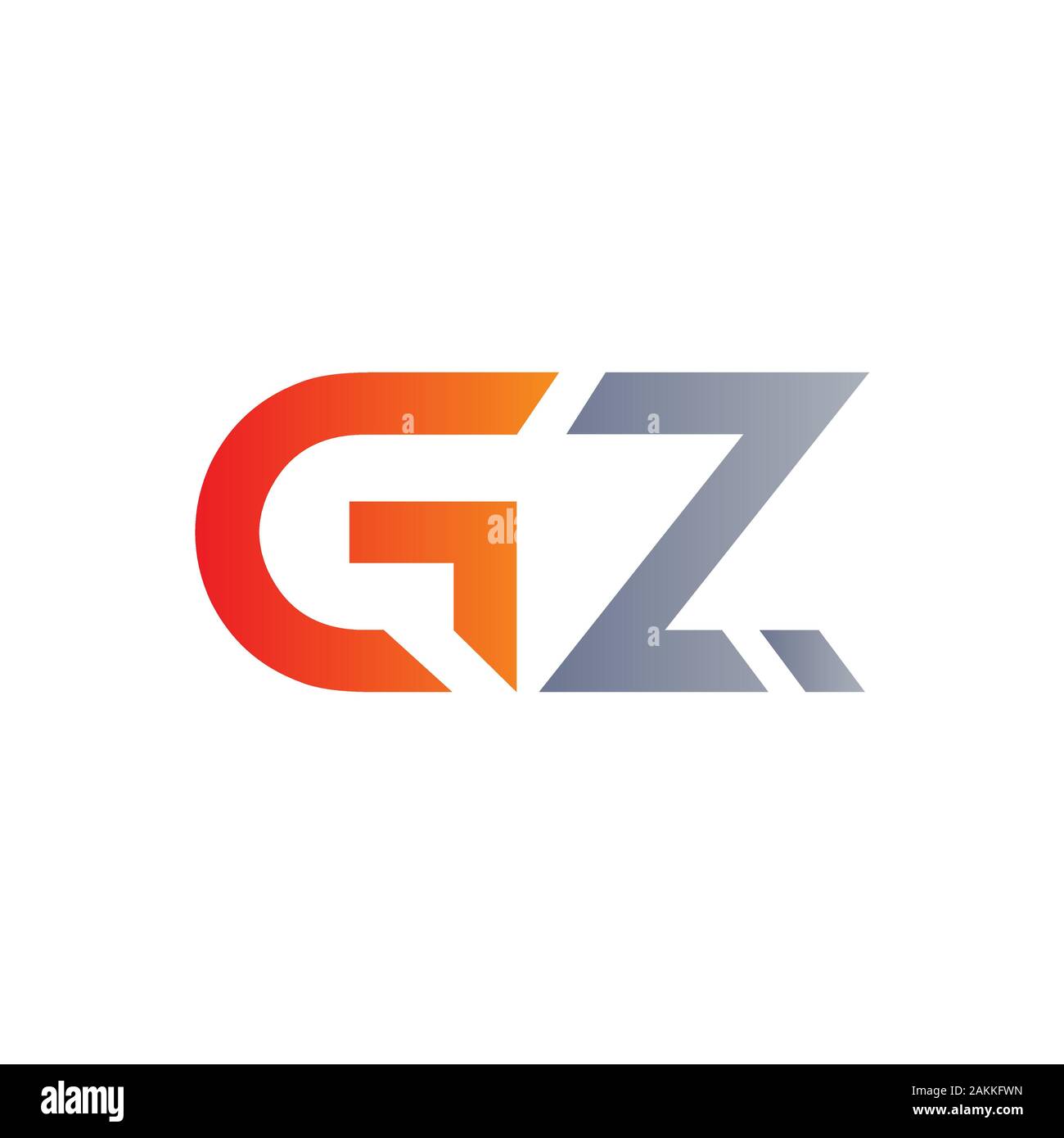 Initial GZ Letter Linked Logo. GZ letter Type Logo Design vector ...