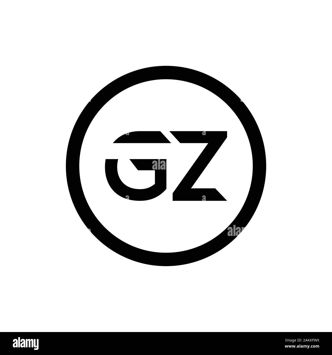 Initial GZ Letter Linked Logo. GZ letter Type Logo Design vector ...