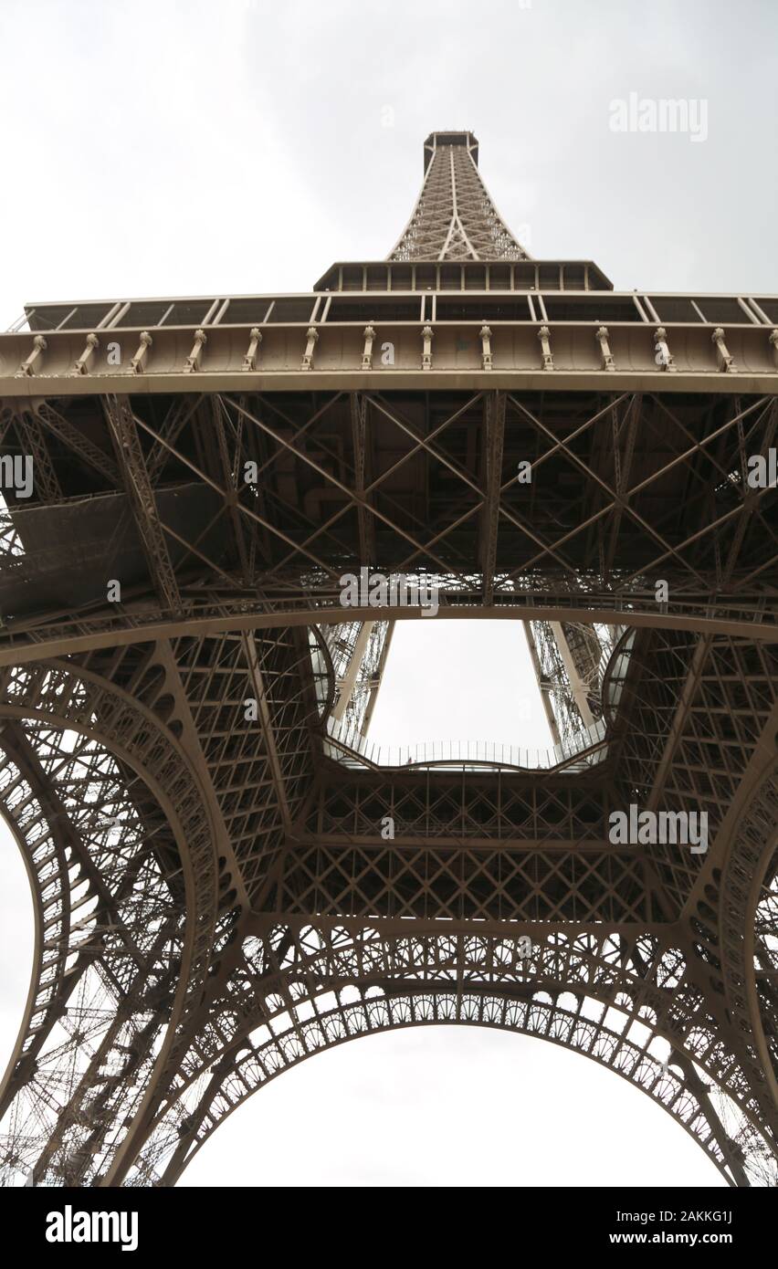 Bottom the Eiffel Tower in Paris in Europe Stock Photo - Alamy
