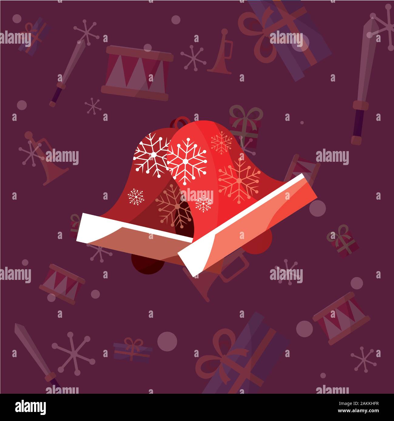 bells design, Merry chritmas winter season decoration card invitation ...
