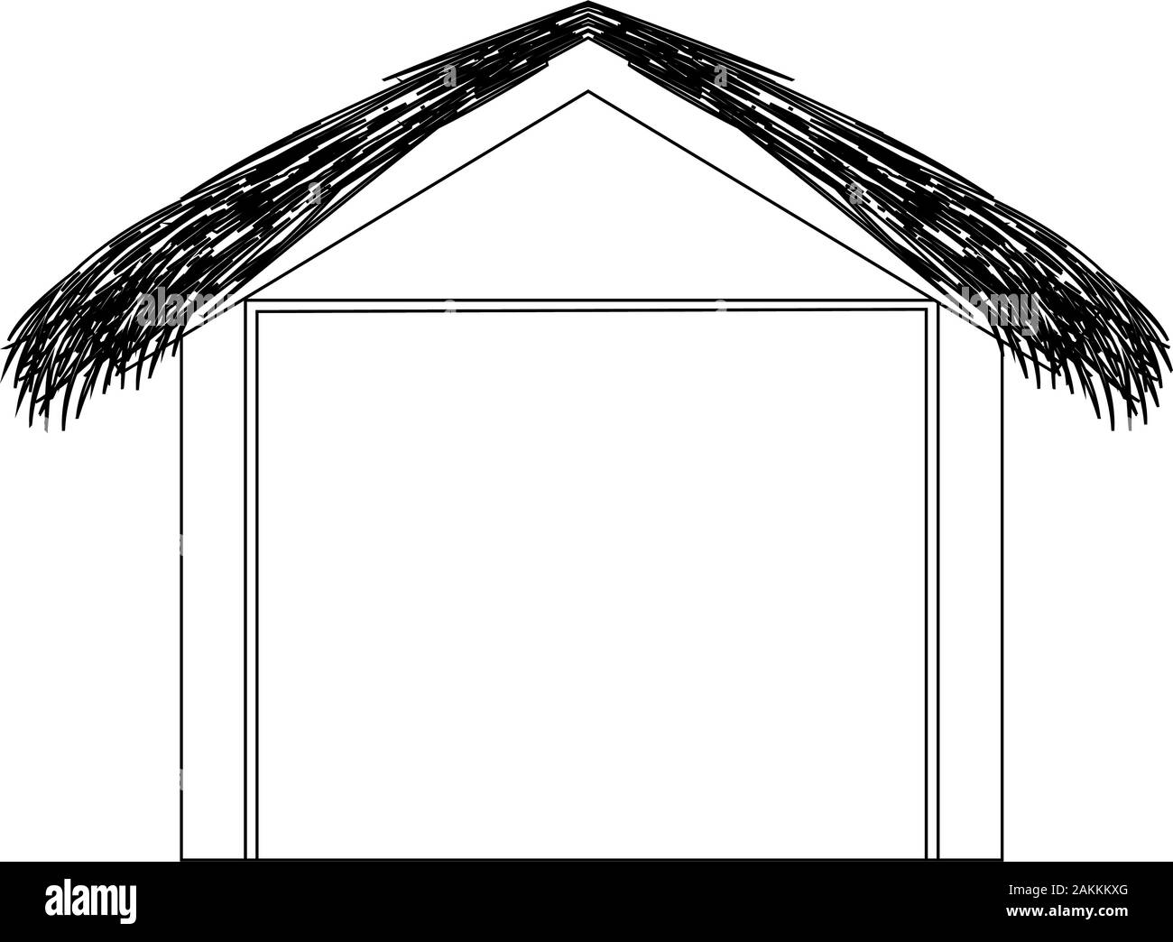Hut Clipart Black And White