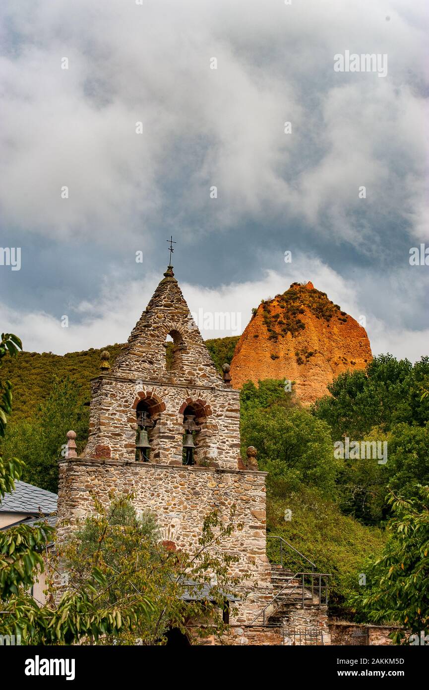 An old church with bells in a Spanish village Stock Photo - Alamy