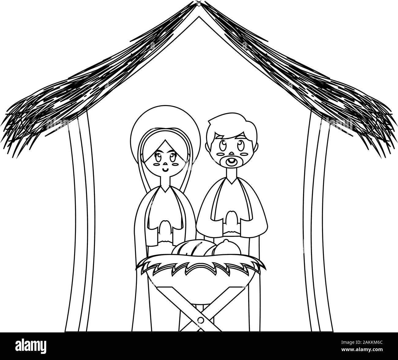 Baby Jesus Manger Black and White Stock Photos & Images - Alamy