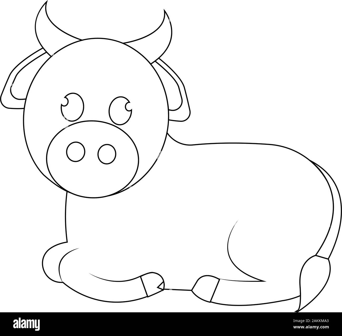 Cartoon Cow Black and White Stock Photos & Images - Alamy