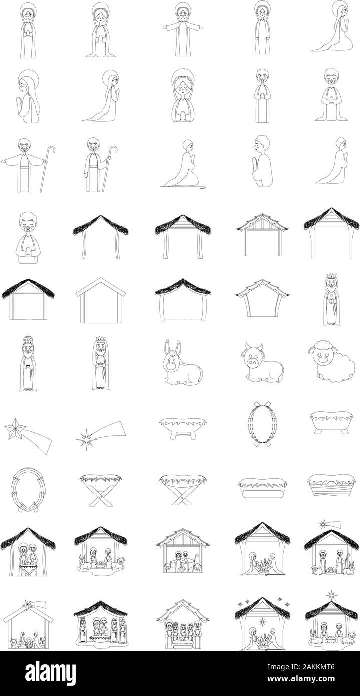 Beautiful manger icons Stock Vector Image & Art - Alamy