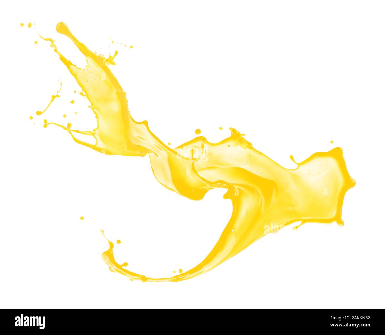 yellow paint splash isolated on a white background Stock Photo - Alamy