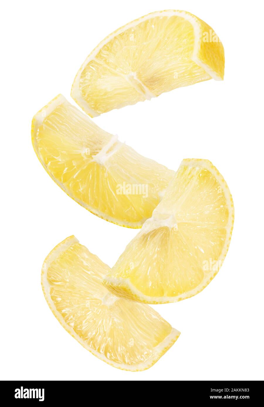 lemon slices isolated on a white background Stock Photo - Alamy
