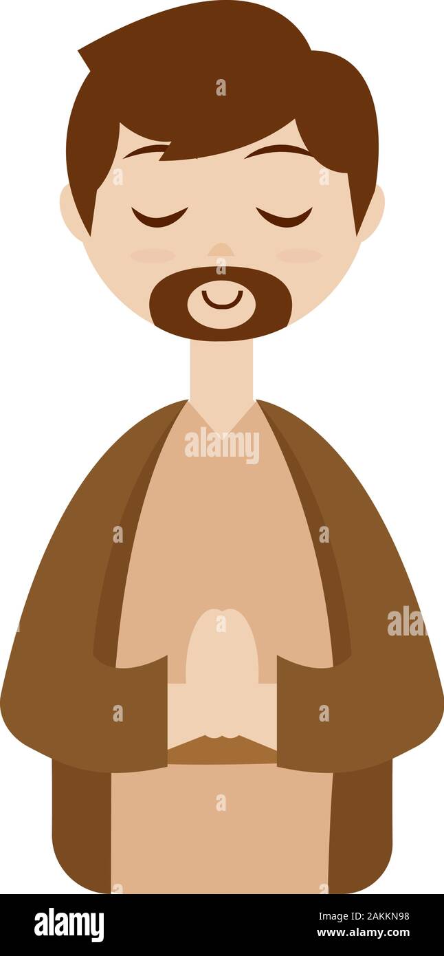 Saint joseph manger character Stock Vector Images - Alamy