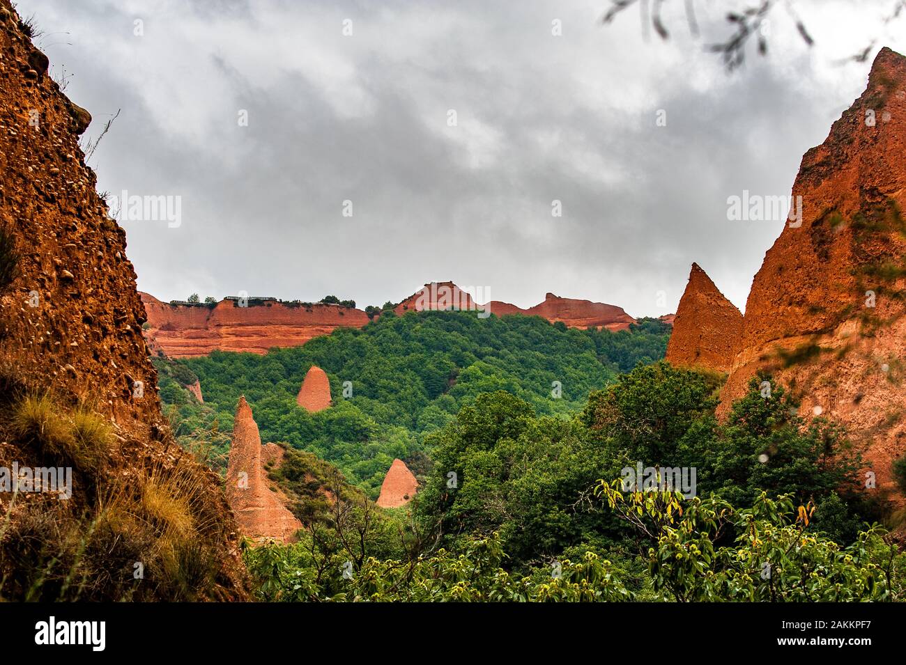A view to Las Medulas - historic roman gold-mining site near Ponferrada ...