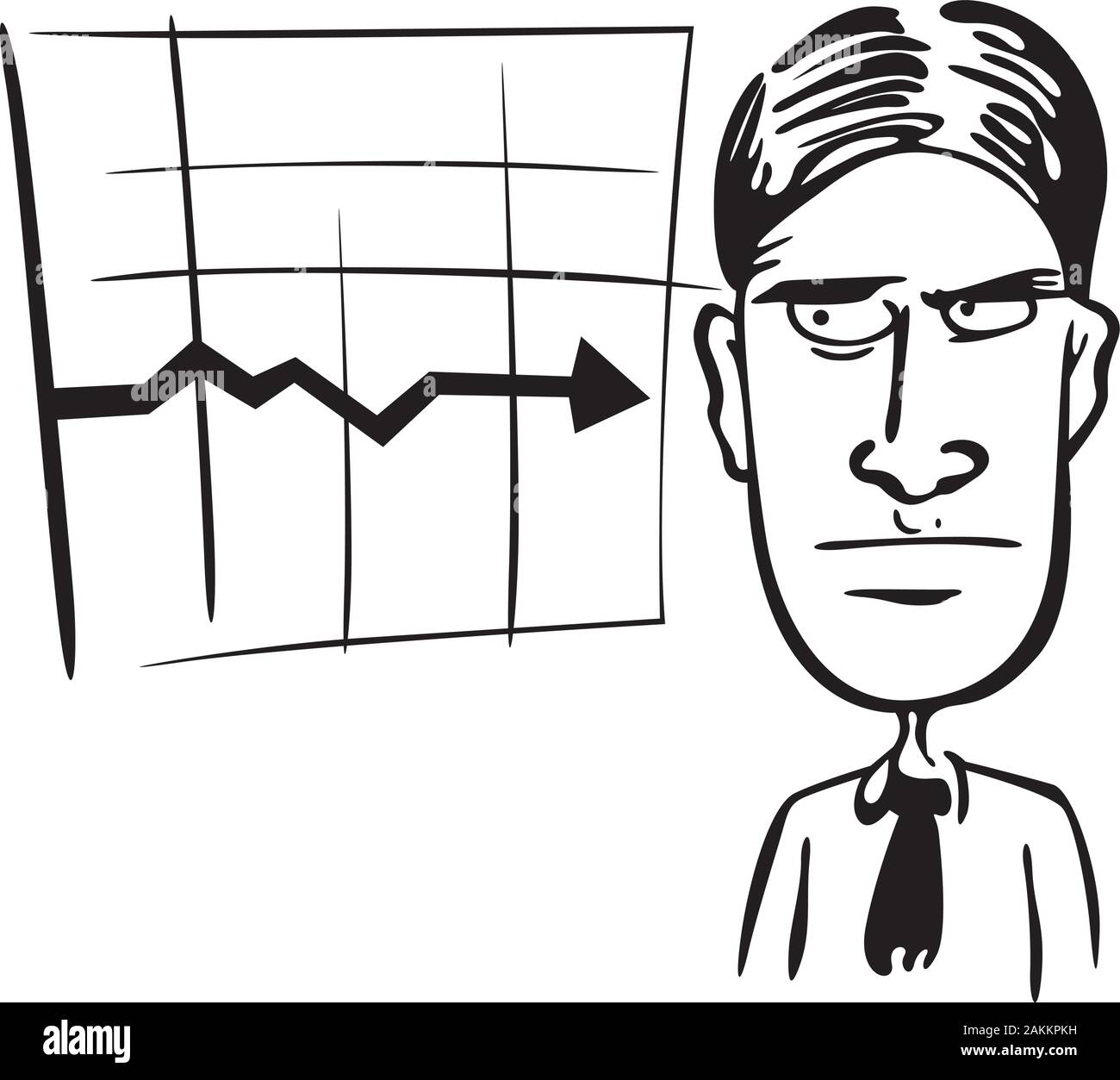 man standing by the chart Stock Vector Image & Art - Alamy