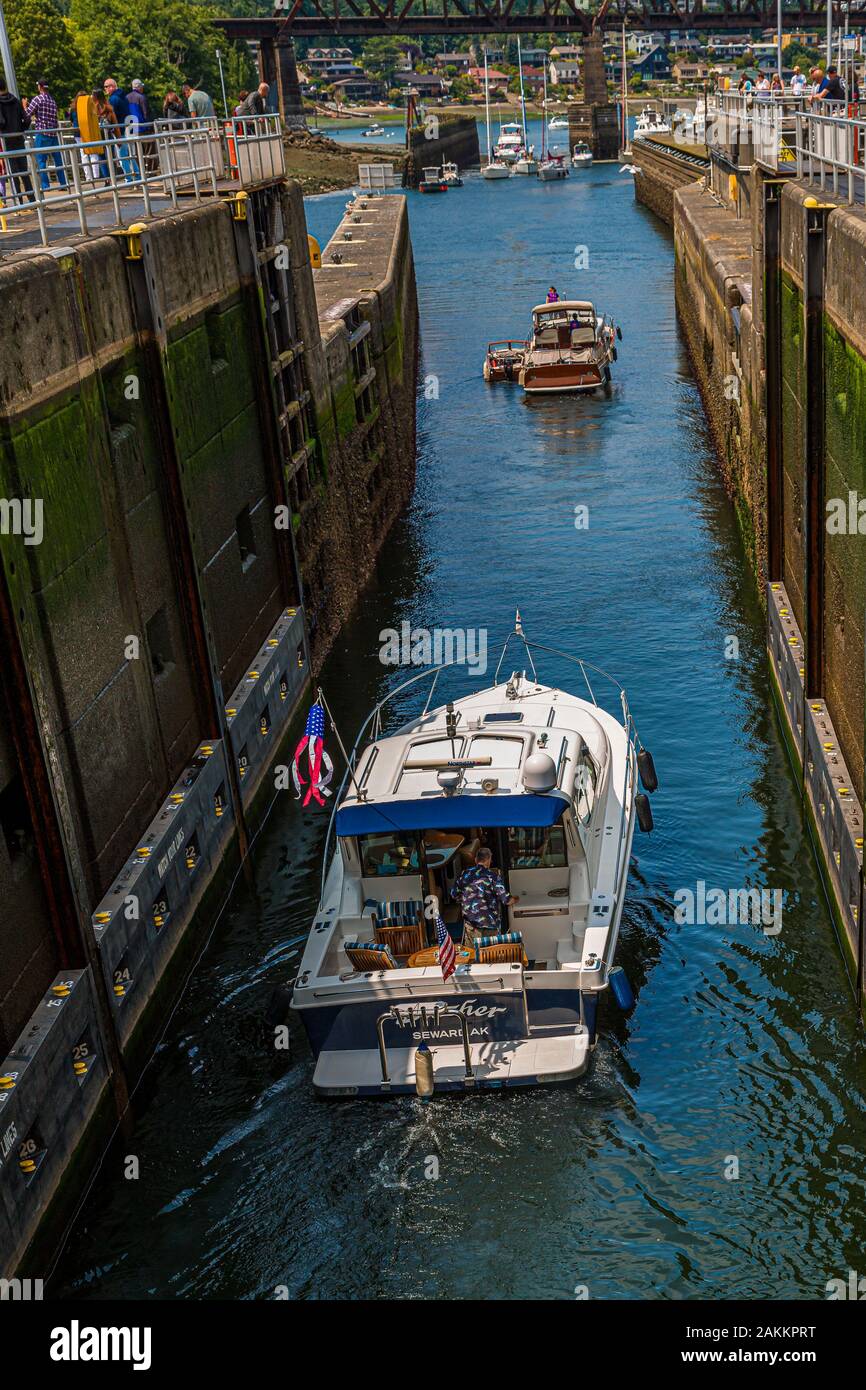 Boats Passing Through Locks Stock Photo - Alamy
