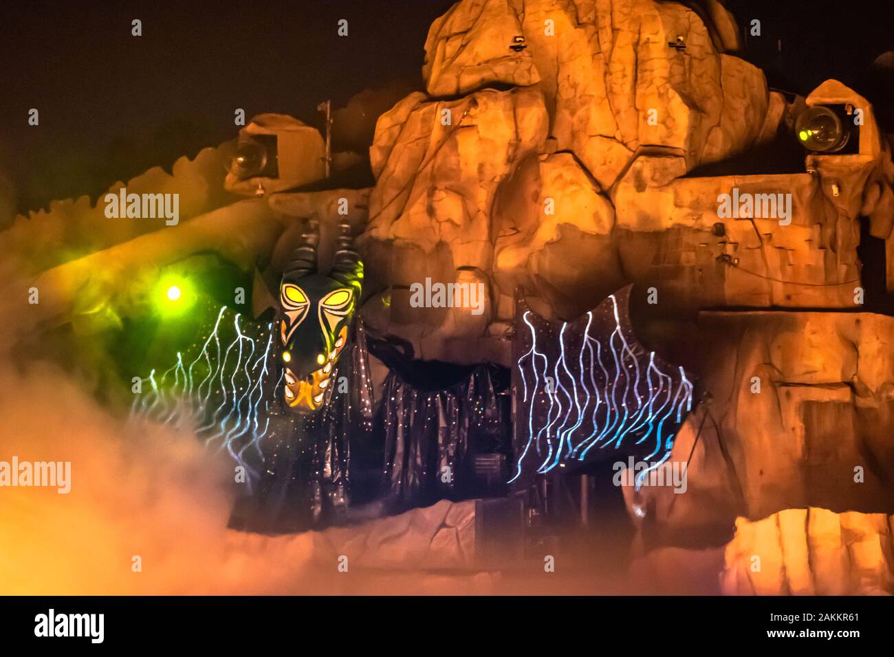 Orlando, Florida. January 03, 2020, Maleficient Dragon in Fantasmic ...