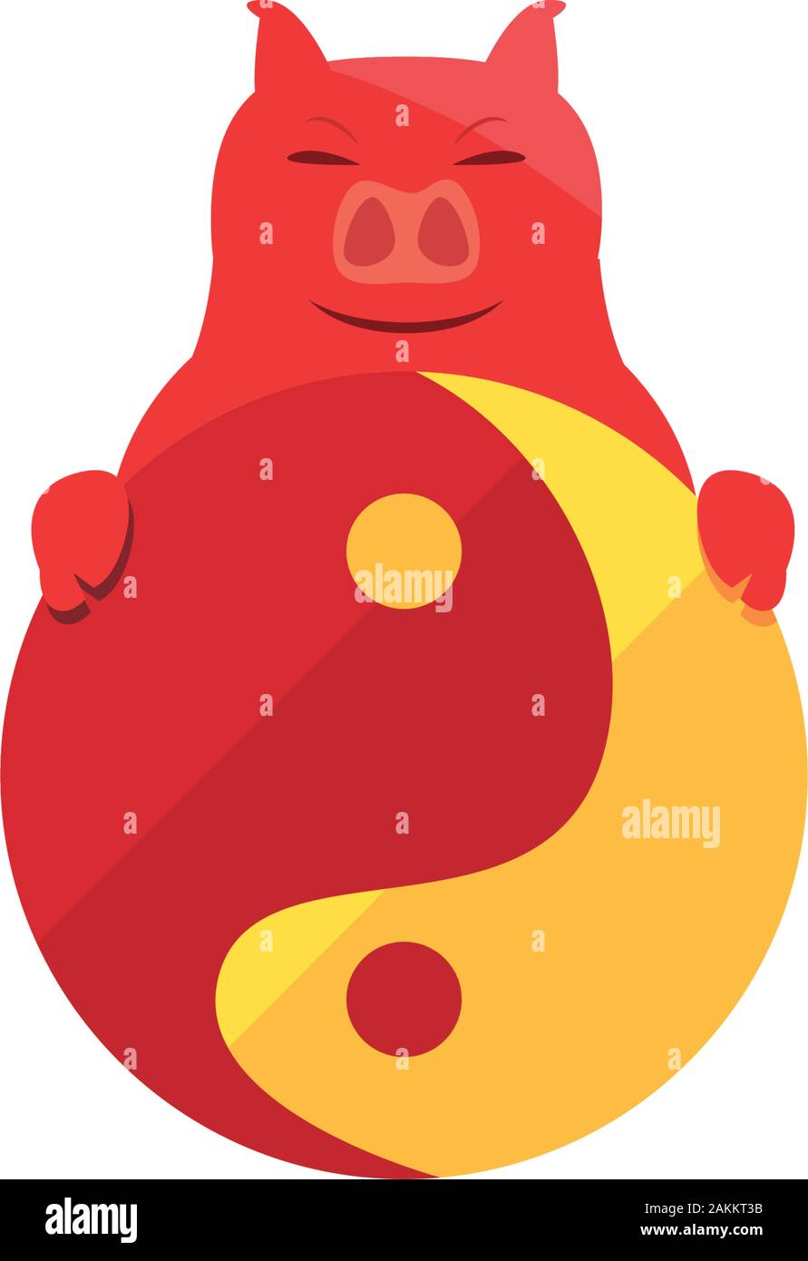 Chinese pig and yin yang design, China culture asia travel landmark ...