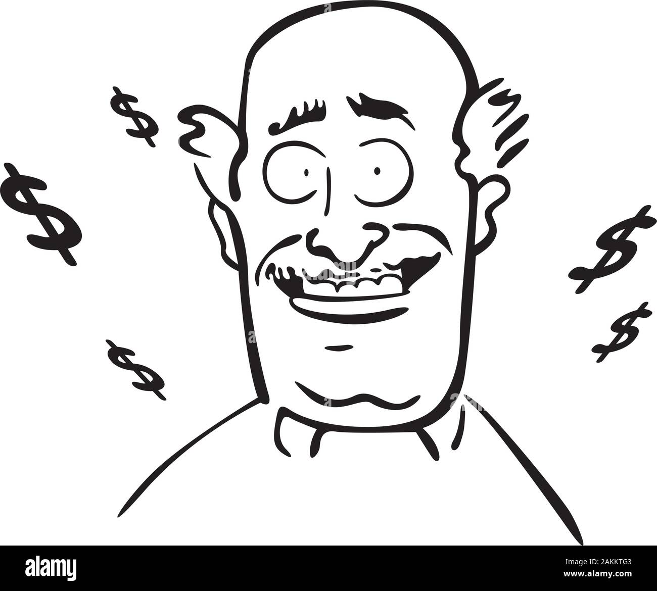 Man thinking money cartoon Cut Out Stock Images & Pictures - Alamy