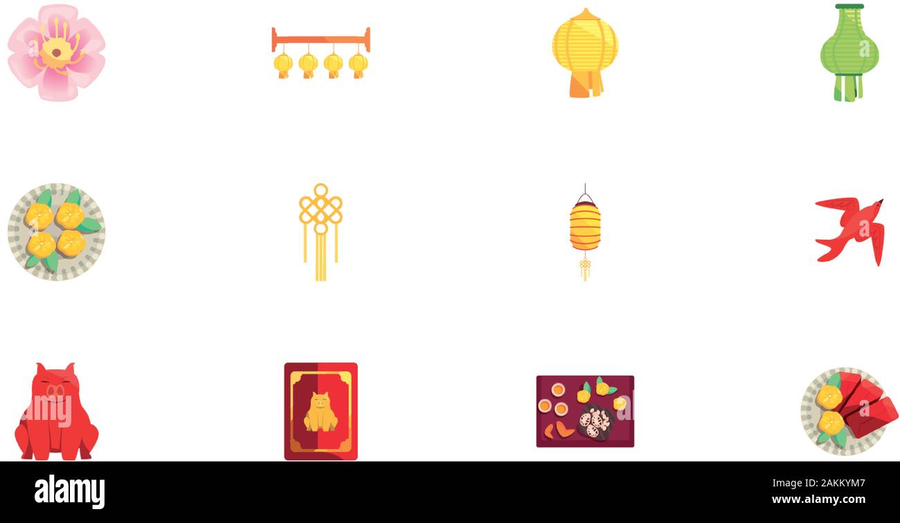 Chinese icon set design, China culture asia travel landmark famous ...