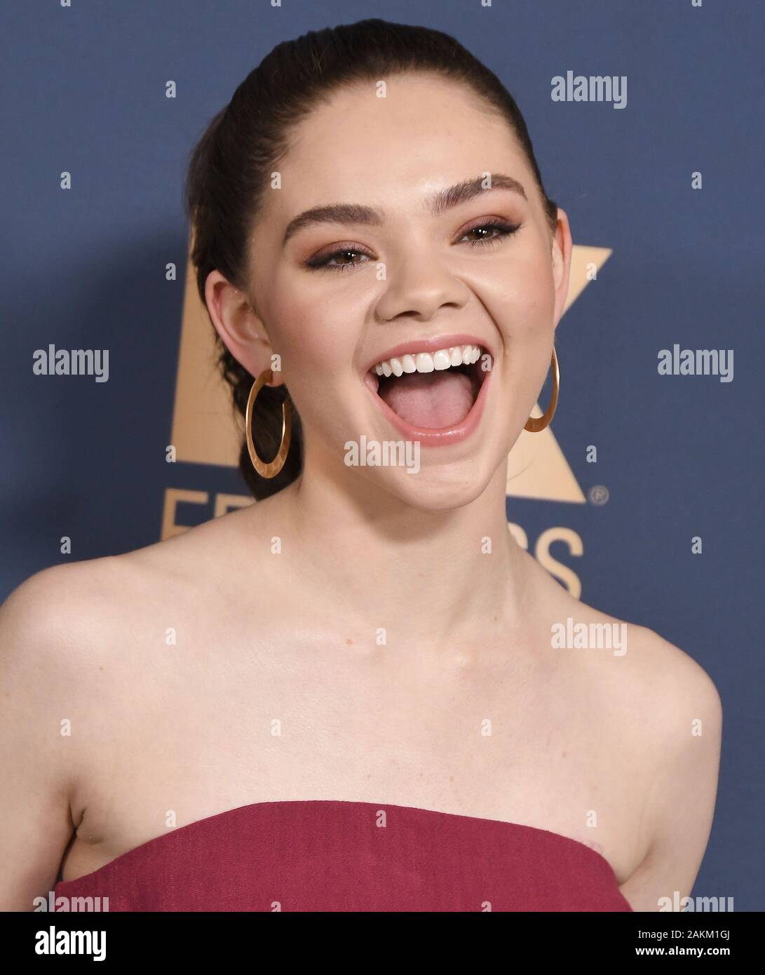 Hannah Alligood arrives at the FX Networks Winter TCA Starwalk held at ...