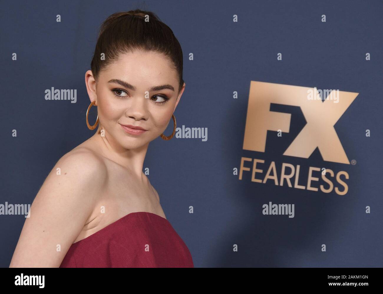Hannah Alligood arrives at the FX Networks Winter TCA Starwalk held at ...