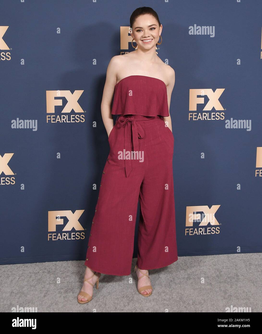Hannah Alligood arrives at the FX Networks Winter TCA Starwalk held at ...