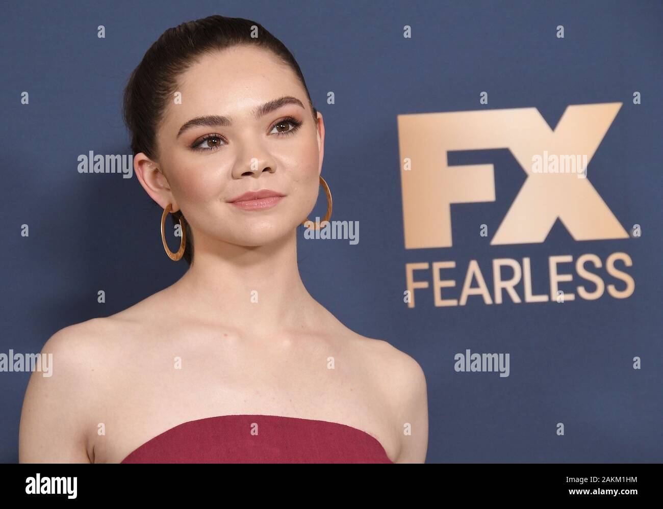 Hannah Alligood arrives at the FX Networks Winter TCA Starwalk held at ...