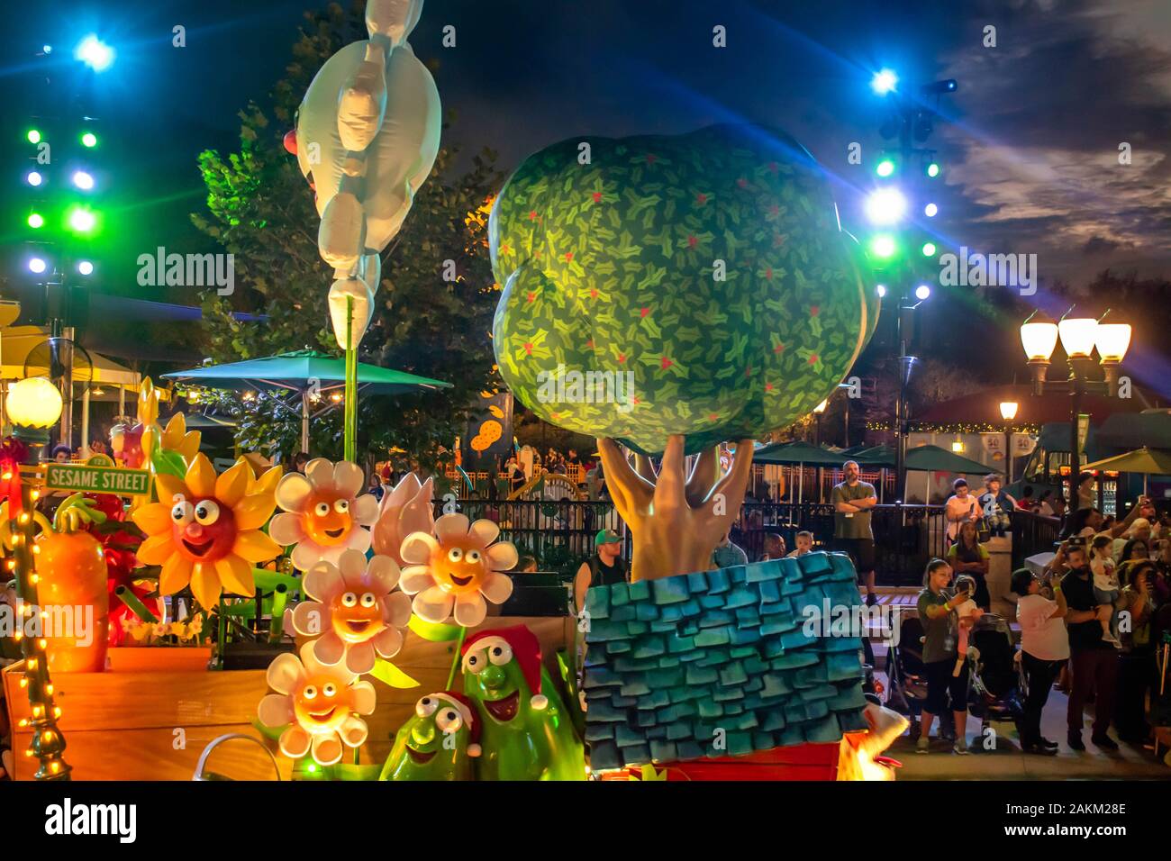 Orlando, Florida. December 30, 2019. Colorful float in Sesame Street ...