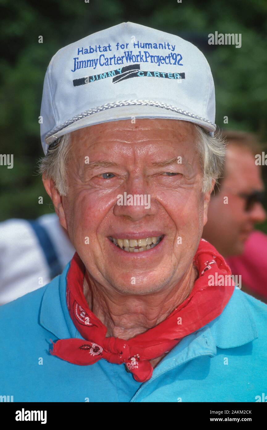 WASHINGTON, DC, USA - JUNE 18, 1992: President Jimmy Carter, Habitat ...