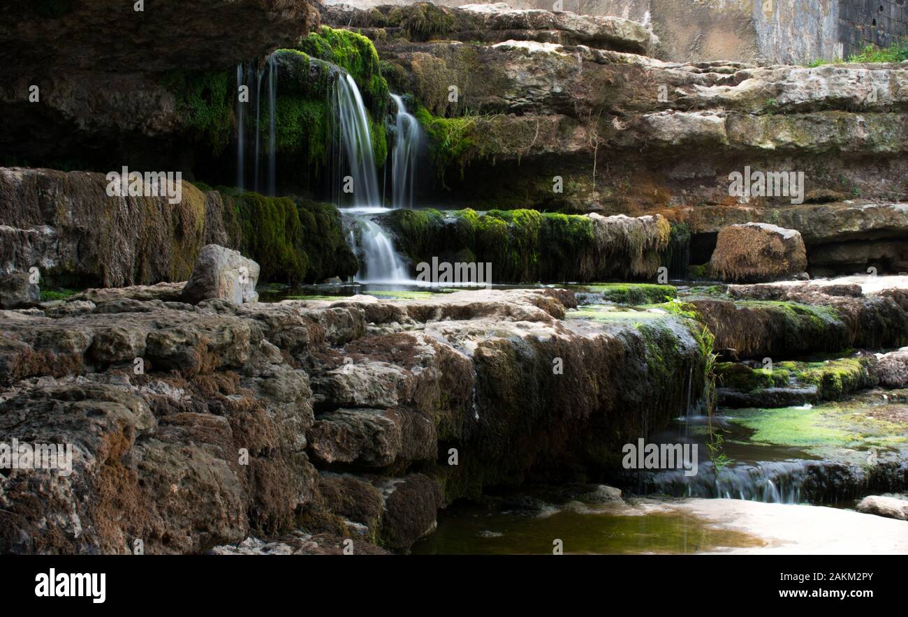 Water falling on the rocks Stock Photo - Alamy