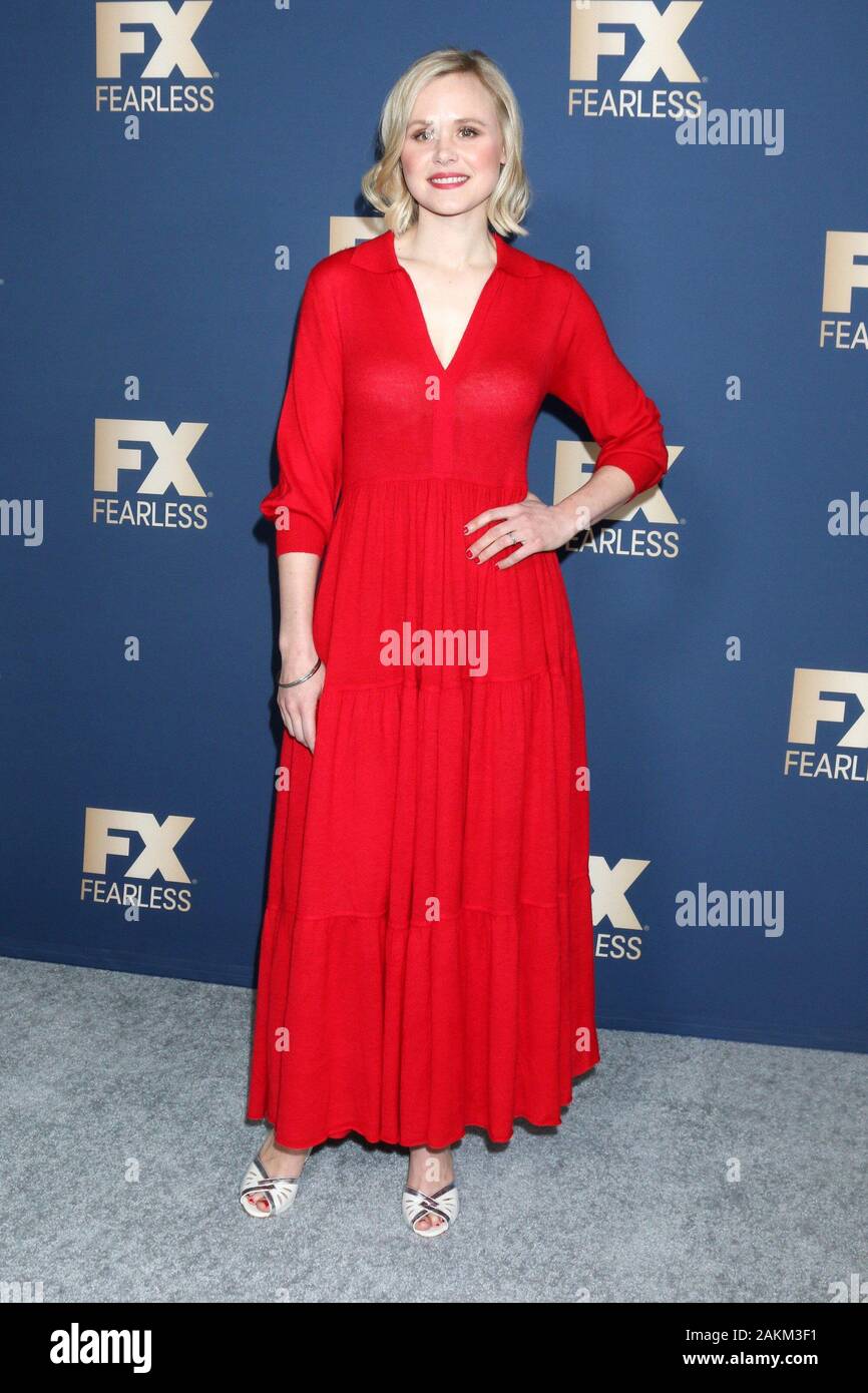 Pasadena, CA. 9th Jan, 2020. Alison Pill at arrivals for FX Networks ...