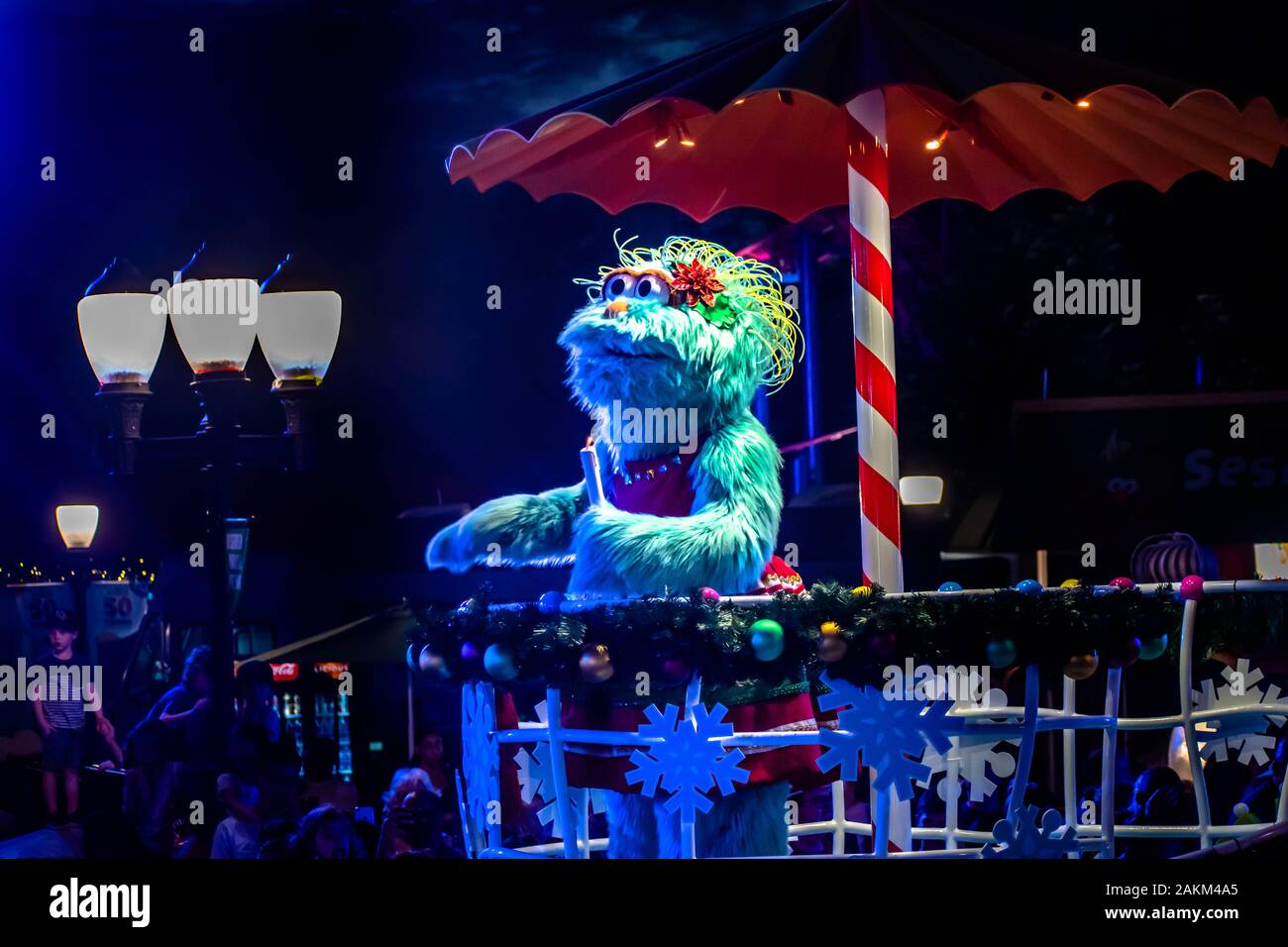 Orlando, Florida. December 30, 2019. Rosita in Sesame Street Christmas ...