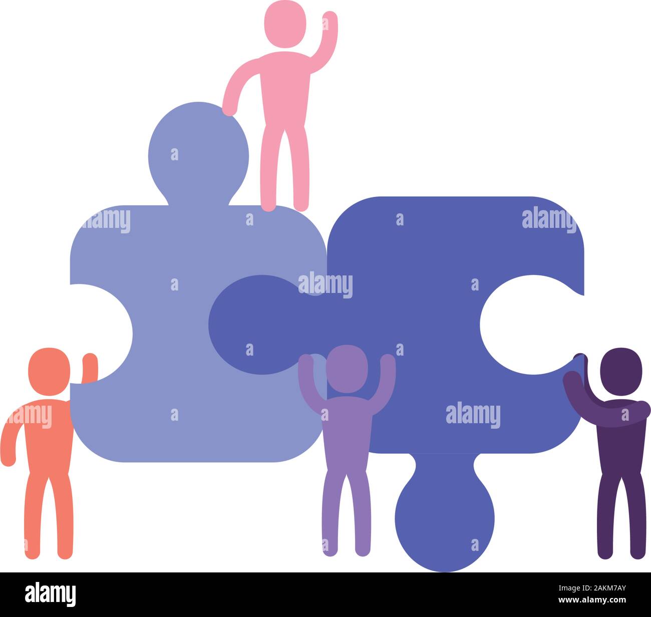 Puzzles And Avatars Design Jigsaw Game Object Teamwork Match Toy