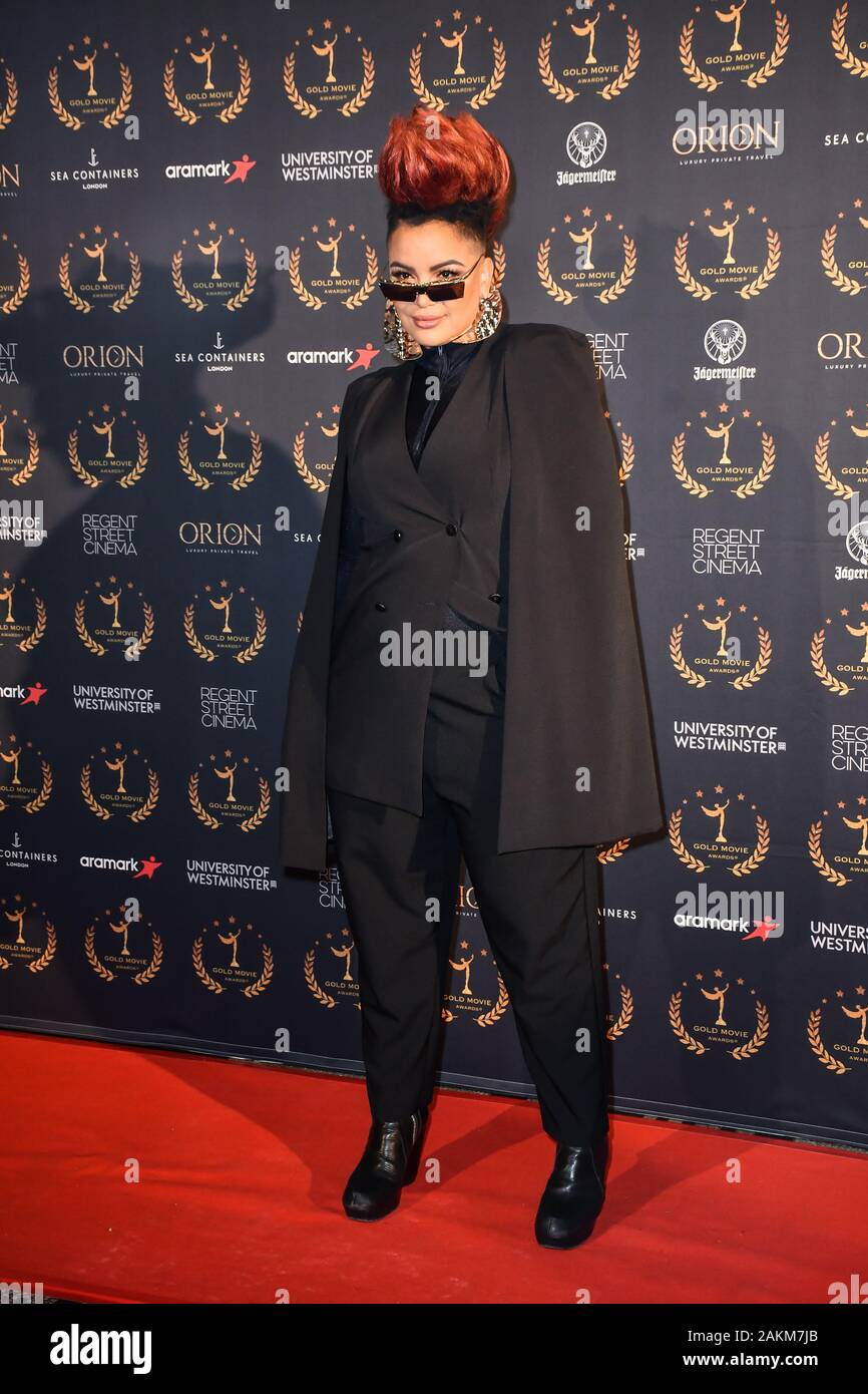 London, UK. 9th January, 2020. Eva Simons arrivers at Gold Movie Awards ...