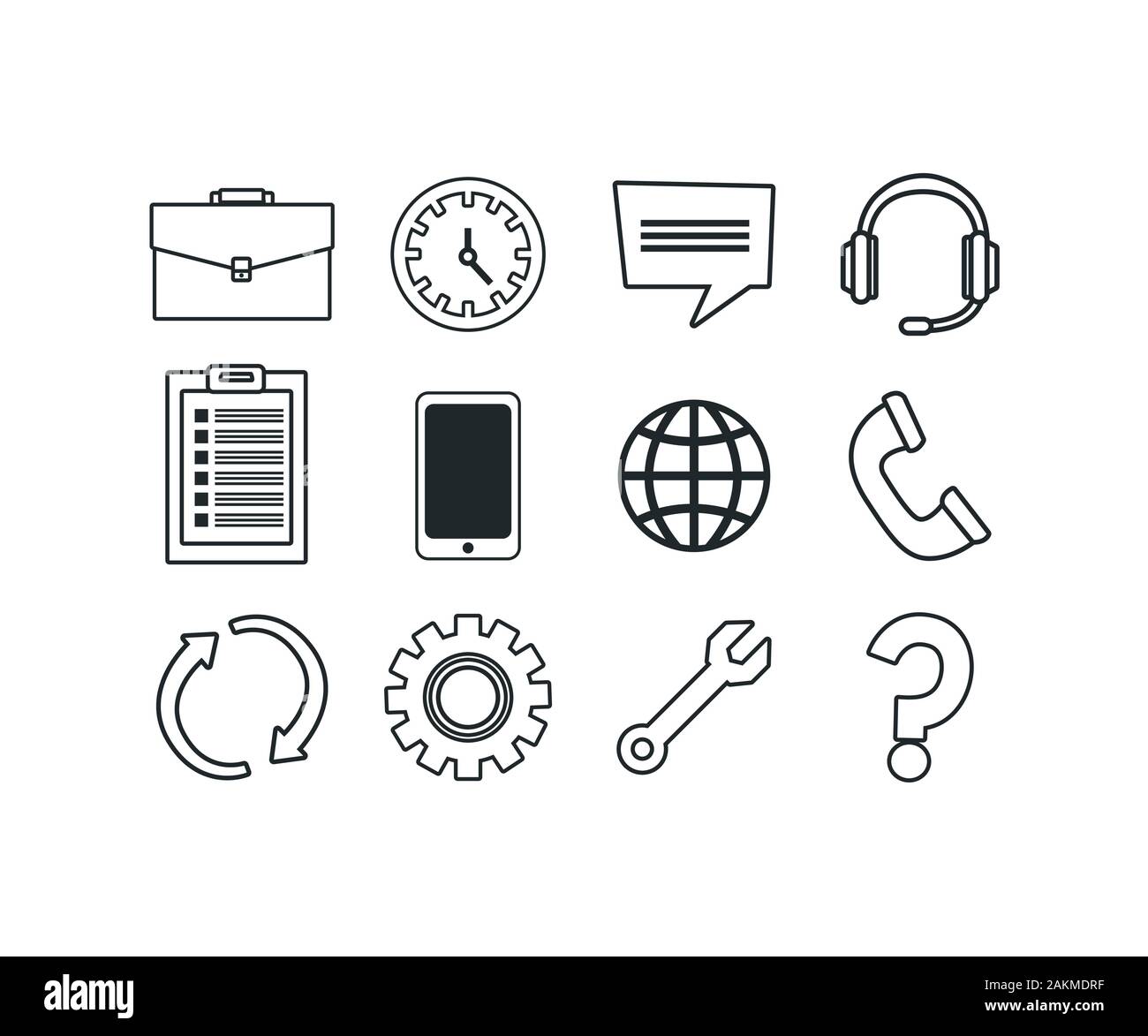 Icon set design, Office business objects workforce corporate job work ...