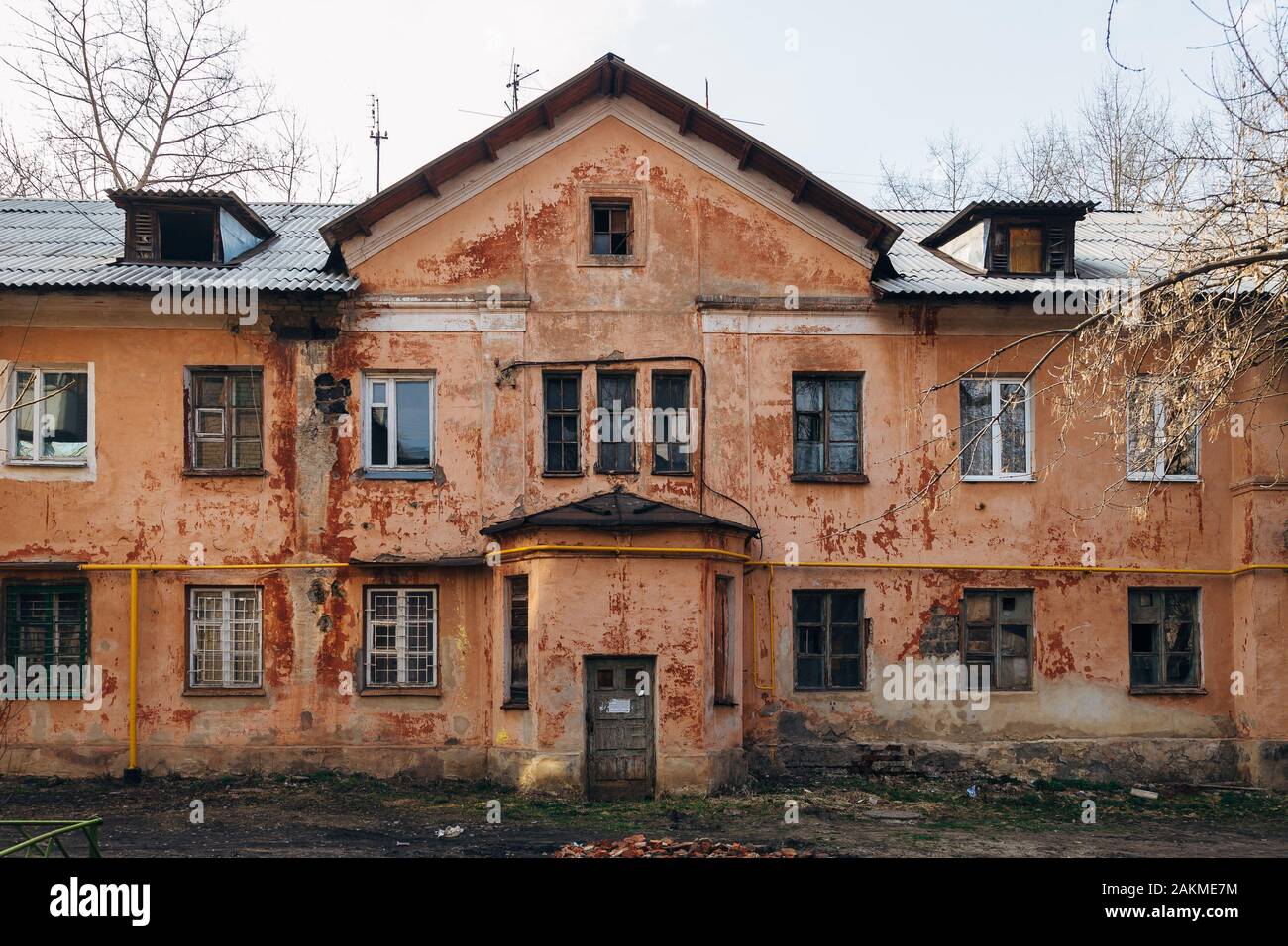 Old poor slum house in Voronezh, poverty concept Stock Photo - Alamy