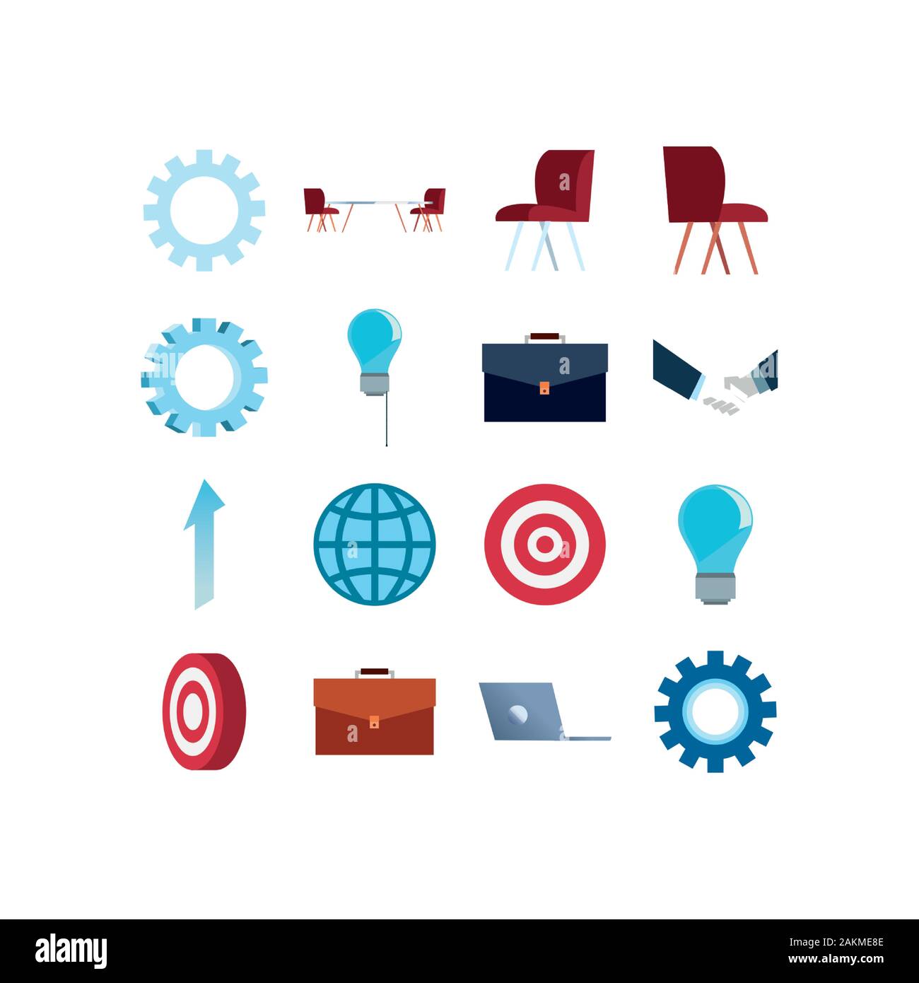 Icon set design, Office business objects workforce corporate job work ...