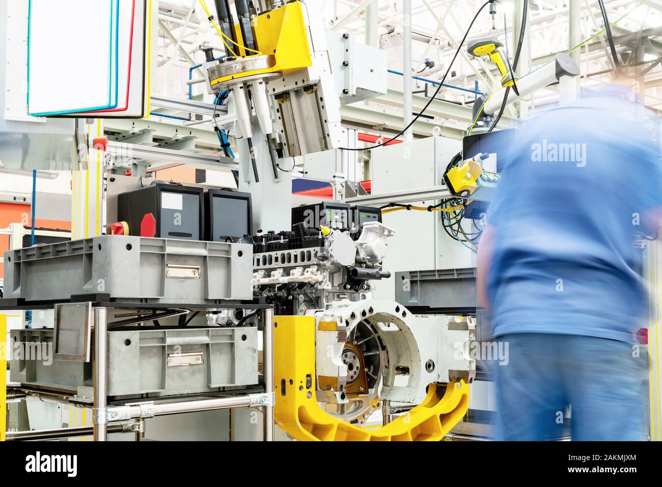 Car production line, skilled workers are working tense Stock Photo - Alamy