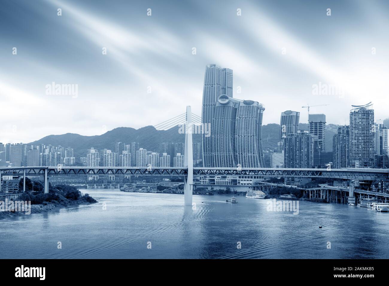 Chongqing city skyline, modern bridges and skyscrapers Stock Photo - Alamy