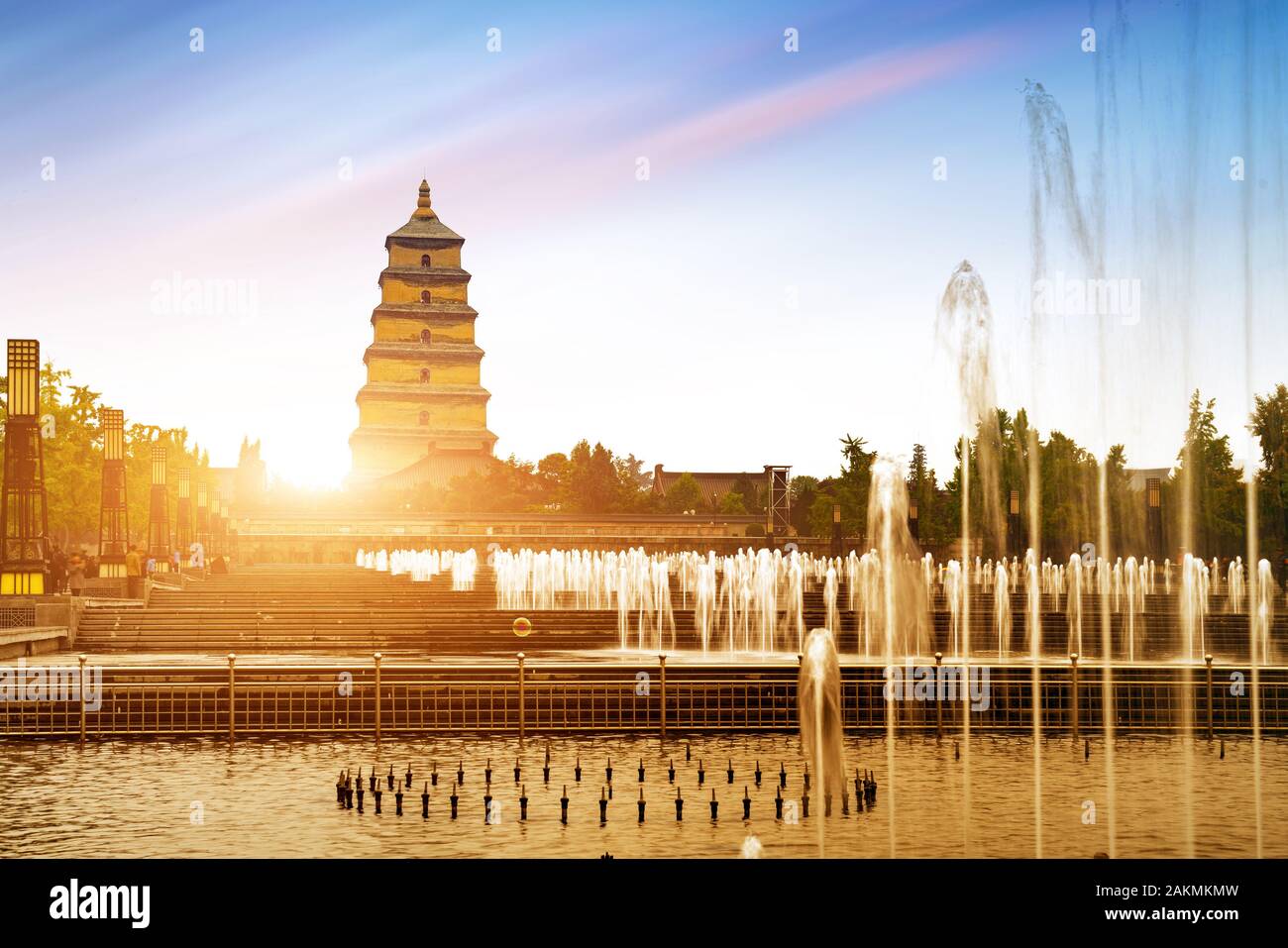 Giant Wild Goose Pagoda in the Morning, Xi'an, China Stock Photo - Alamy