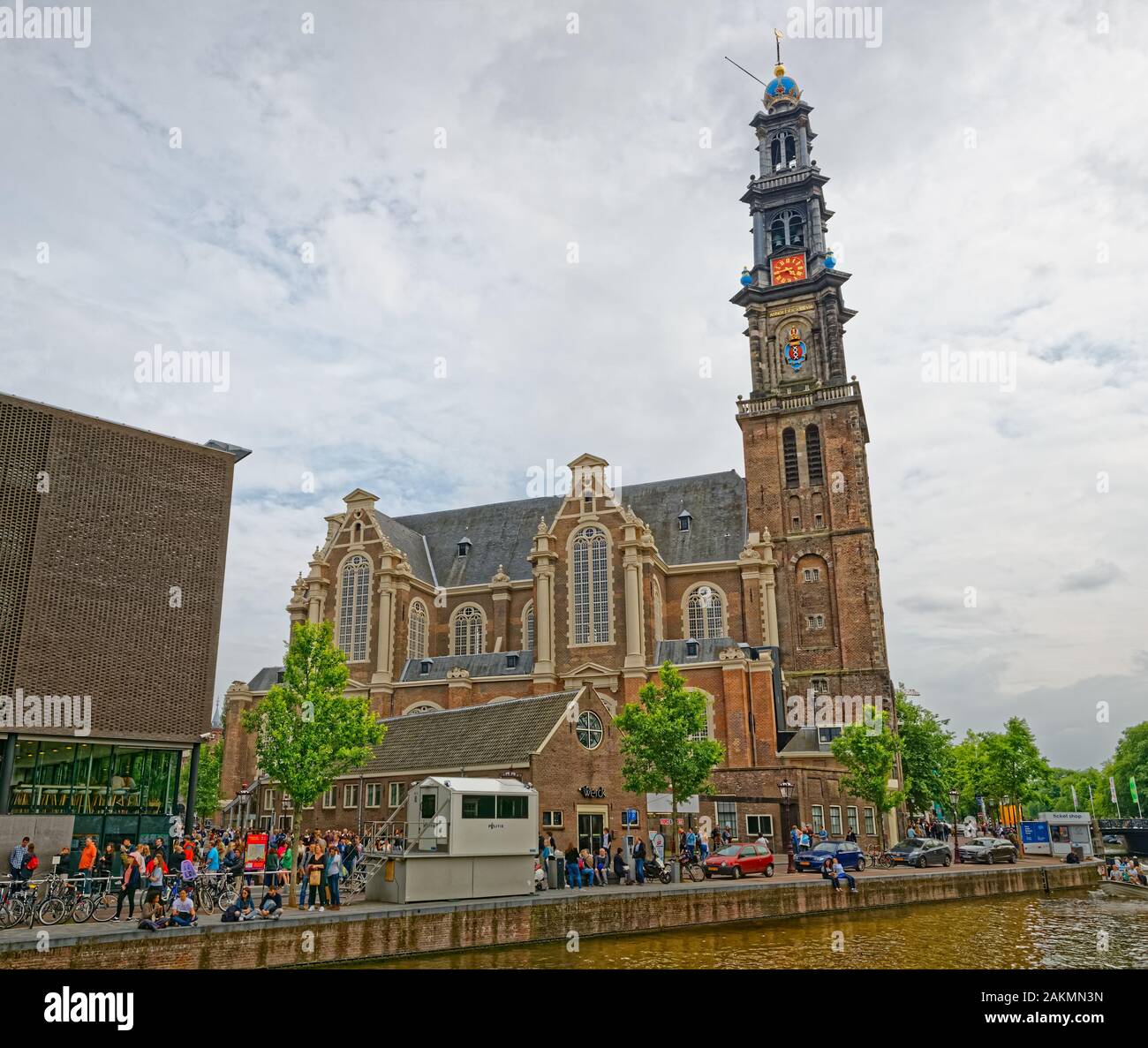 Amsterdam Westerkerk old church in Prinsengracht street Stock Photo - Alamy