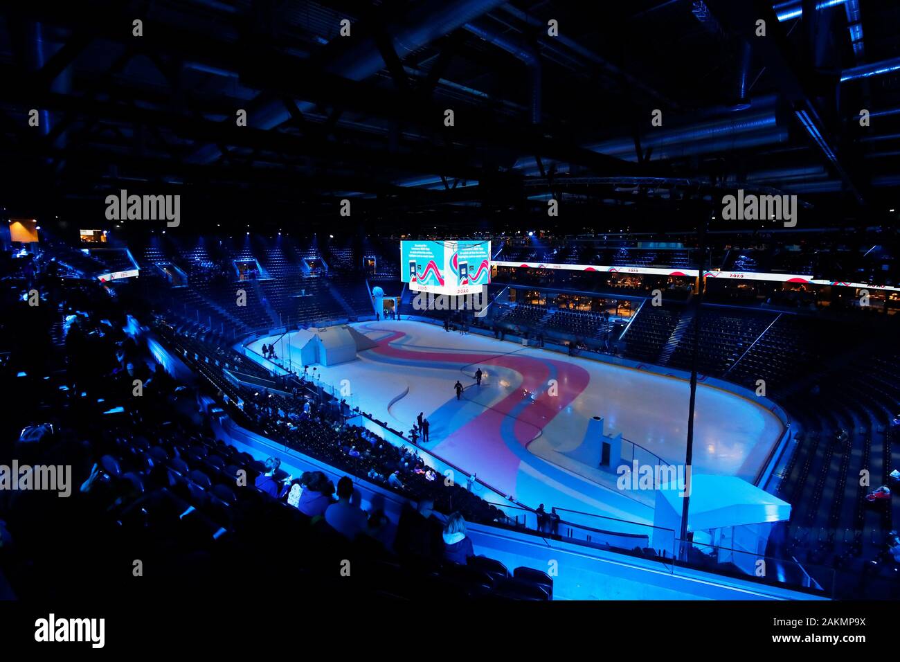 Vaudoise arena, Lausanne, Switzerland. 9th Jan, 2020. General view ...
