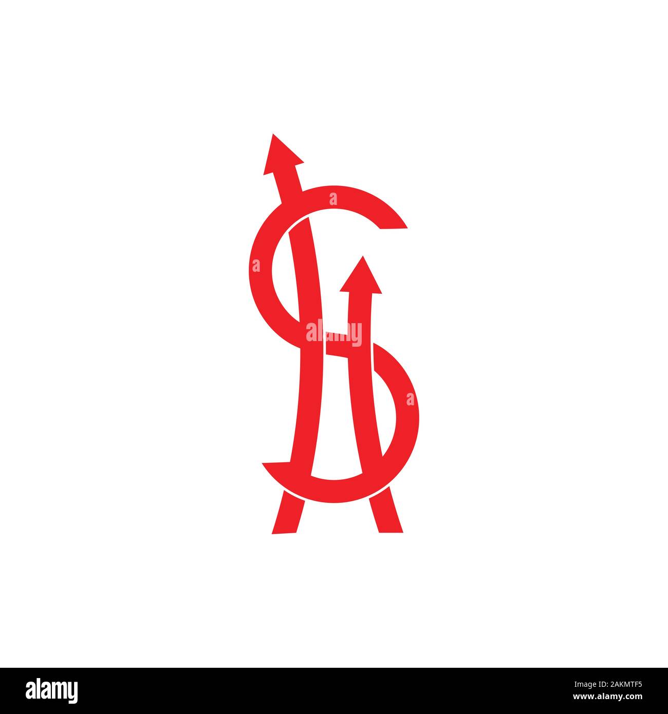 letter s money dollar arrow up symbol vector Stock Vector Image & Art ...