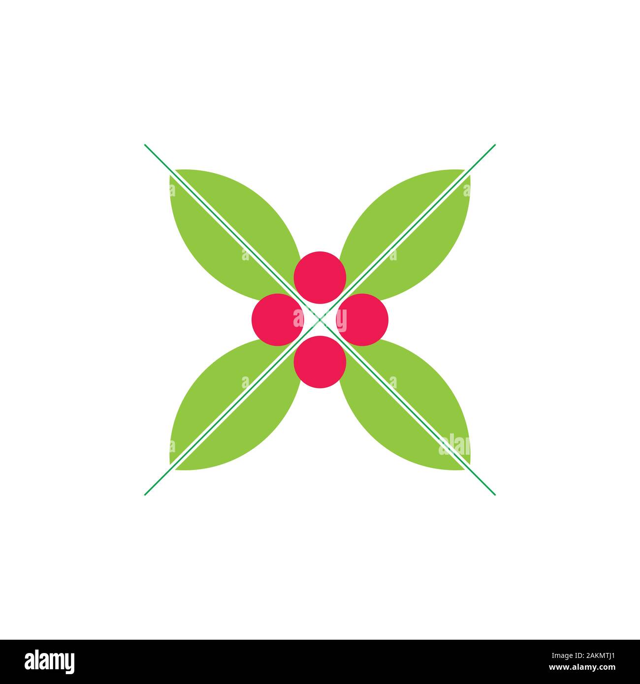 leaf cherry simple design decor logo vector Stock Vector Image & Art ...