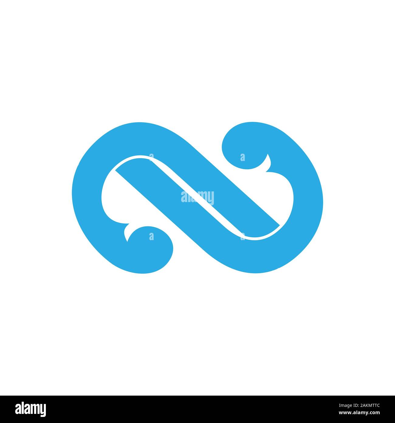 linked blue wave simple logo vector Stock Vector Image & Art - Alamy